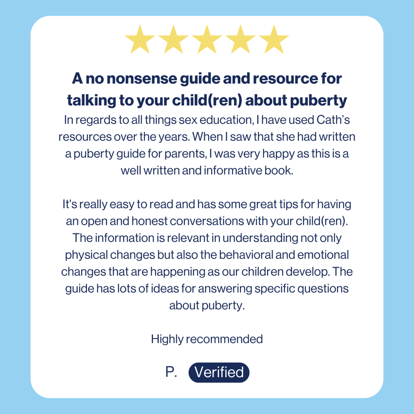 Puberty resources for parents | Sex Ed Shop